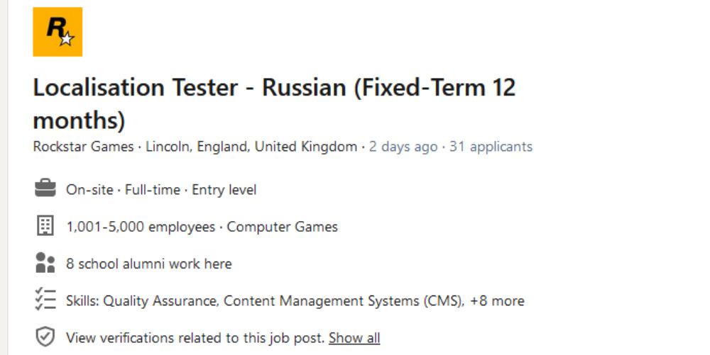 GTA 6 Fans Believe Localization Job Listing Hints at Early 2025 Release