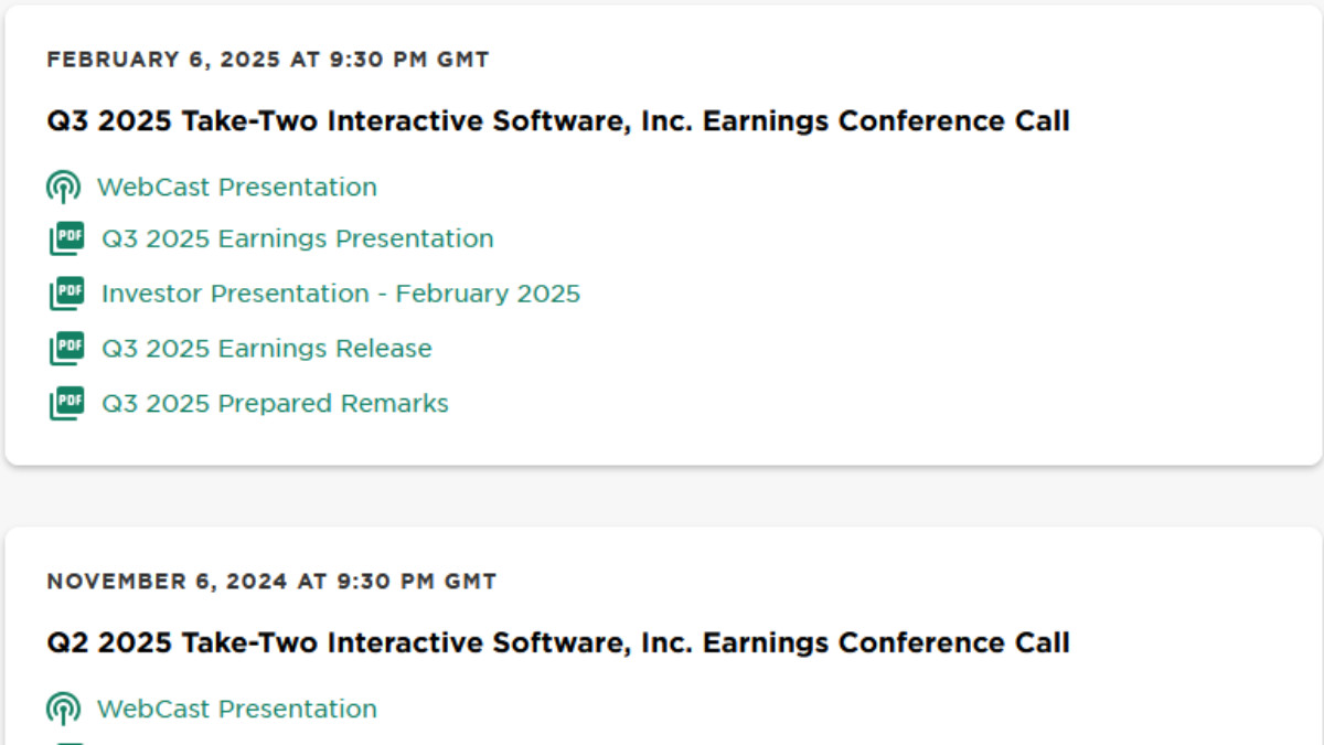 Take-Two Interactive Next Earnings Call: Date, Time & How to Watch Take-Two Interactive Next Earnings Call: Date, Time & How to Watch